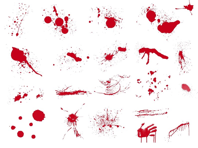 Digital Blood Splatter Stamp Brushes Procreate & Photoshop Presets for ...