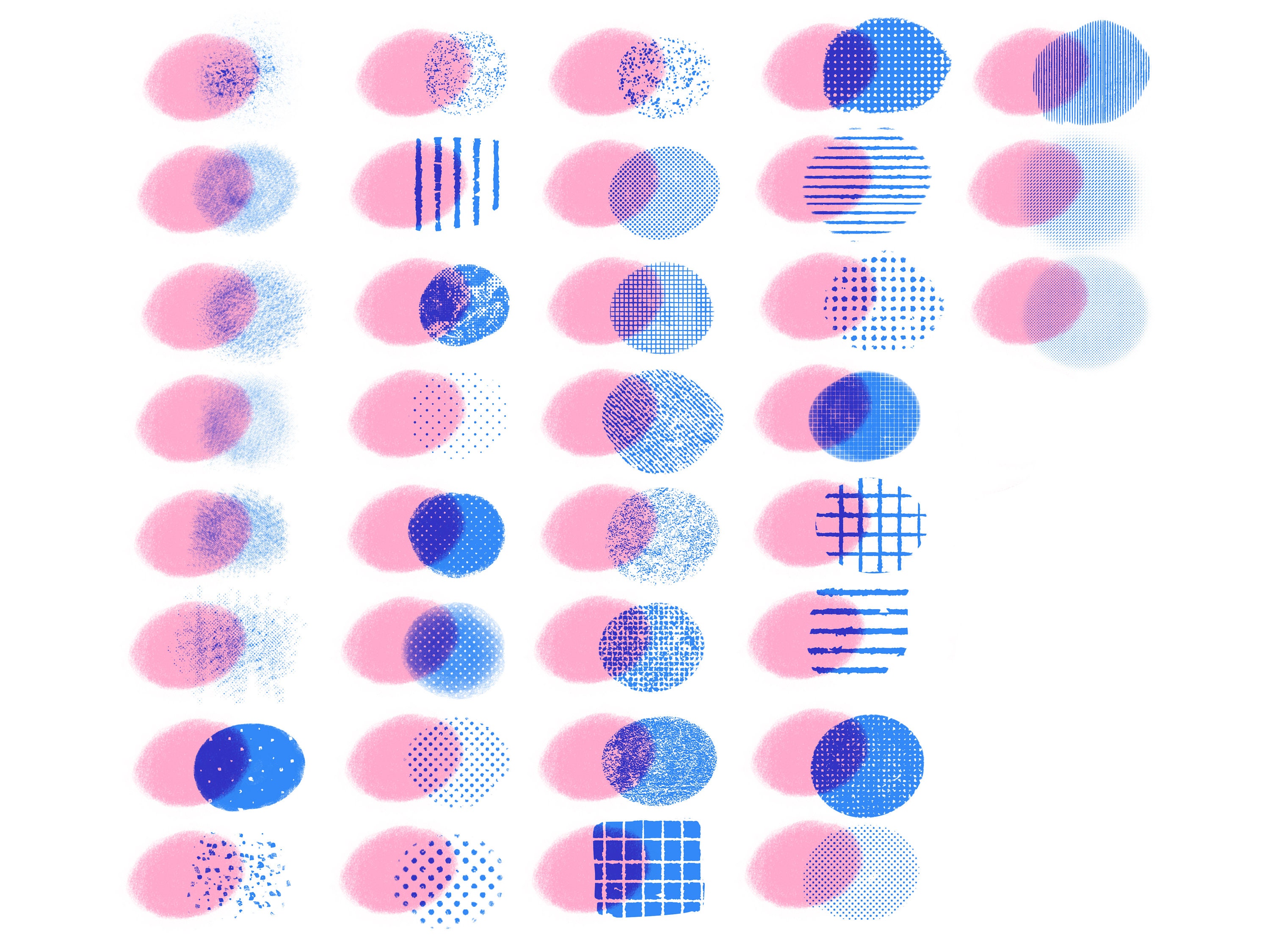 Procreate Silk Screen Printing Drawing Brush Set , Stamps , Halftones ...