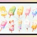 Cute Kawaii Summer Fruit Popsicle Clipart Watercolor Pastel PNG Digital ...
