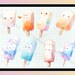 Cute Kawaii Summer Fruit Popsicle Clipart Watercolor Pastel PNG Digital ...