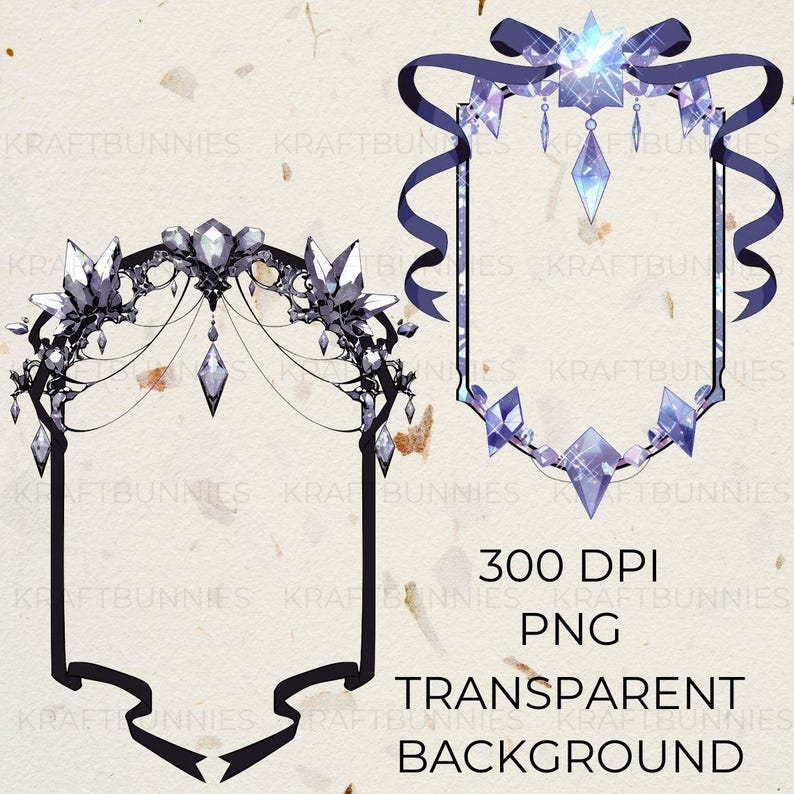 Laser Ribbon Frame Transparent Background ,gemstone Diamonds Digital ...
