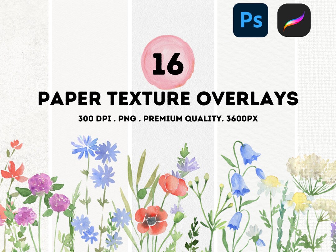 Procreate & Photoshop Paper Canvas Textures - 16 High Res Digital ...