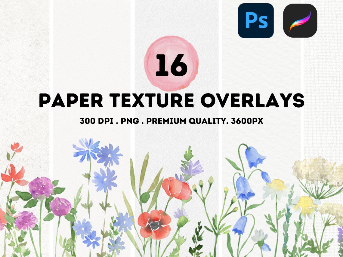 Procreate & Photoshop Paper Canvas Textures - 16 High Res Digital ...