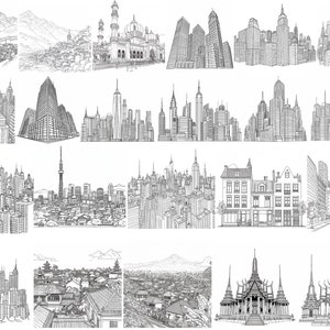 Procreate Cityscape Skyline Buildings Streets Stamp Brush Bundle Pack ...