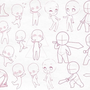 Procreate Photoshop Kawaii Cute Chibi Anime Manga Figure Drawing Guide ...