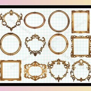 Antique Gold Victorian Gothic Vintage Frame Transparent Background ...