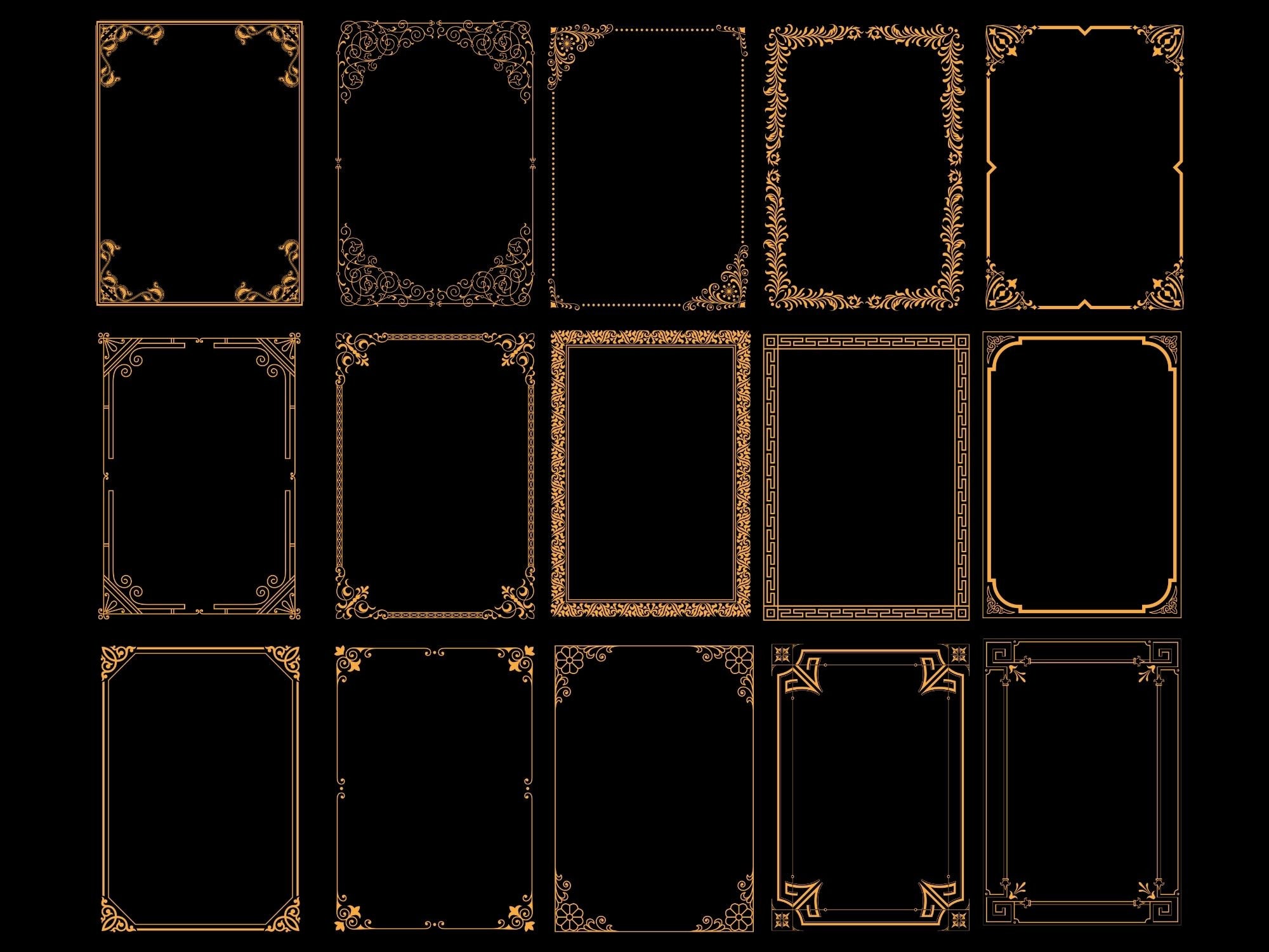 Procreate & Photoshop PNG Border Photo Frame Stamp Bundle Pack Brushes ...