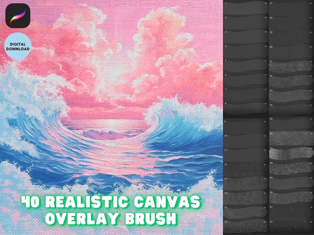 Procreate Realistic Canvas Overlay Brush Set , Real Paper Background ...