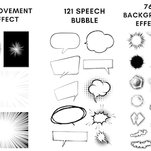 Procreate Photoshop Comic Anime Manga Stamp , Action Speech Bubble ...