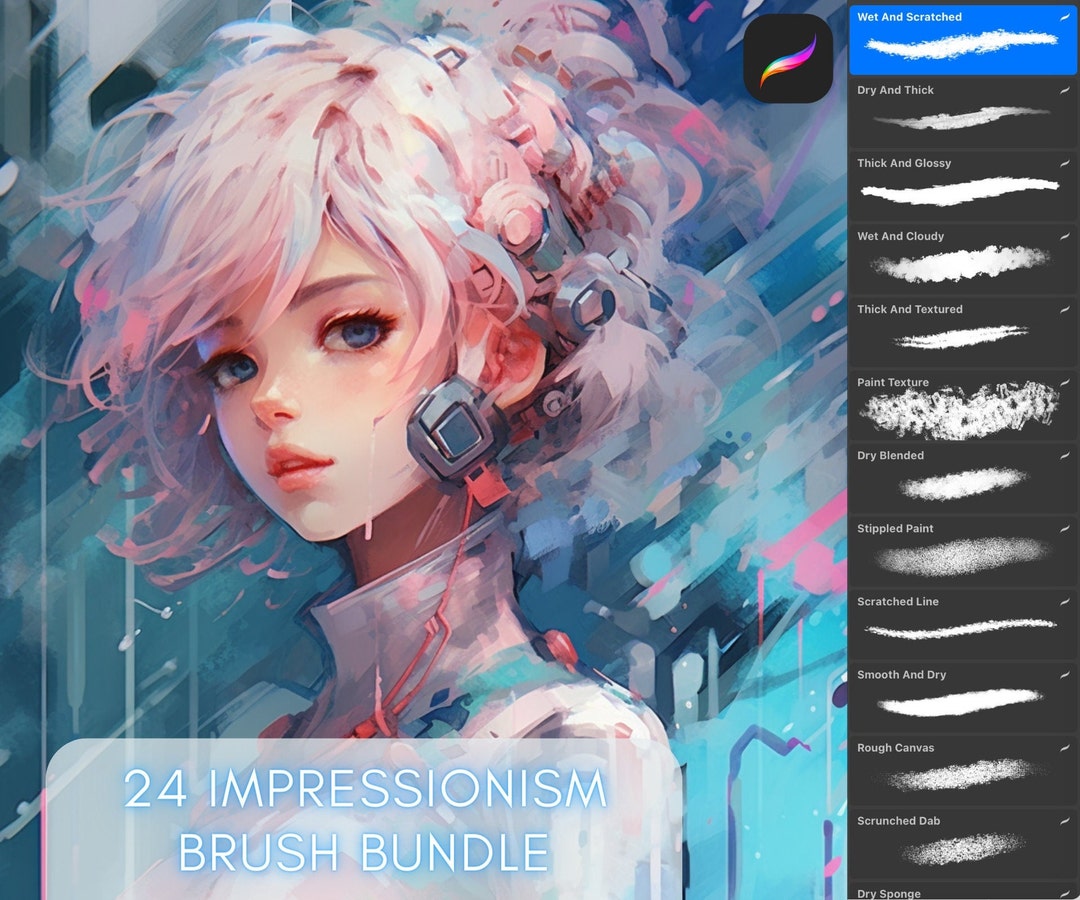 Impressionist Procreate Brush Set - Stippled Paint & Pen Blending for iPad Art - Etsy