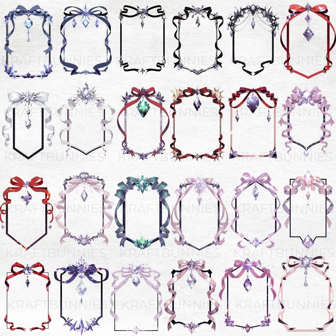 Laser Ribbon Frame Transparent Background ,gemstone Diamonds Digital ...