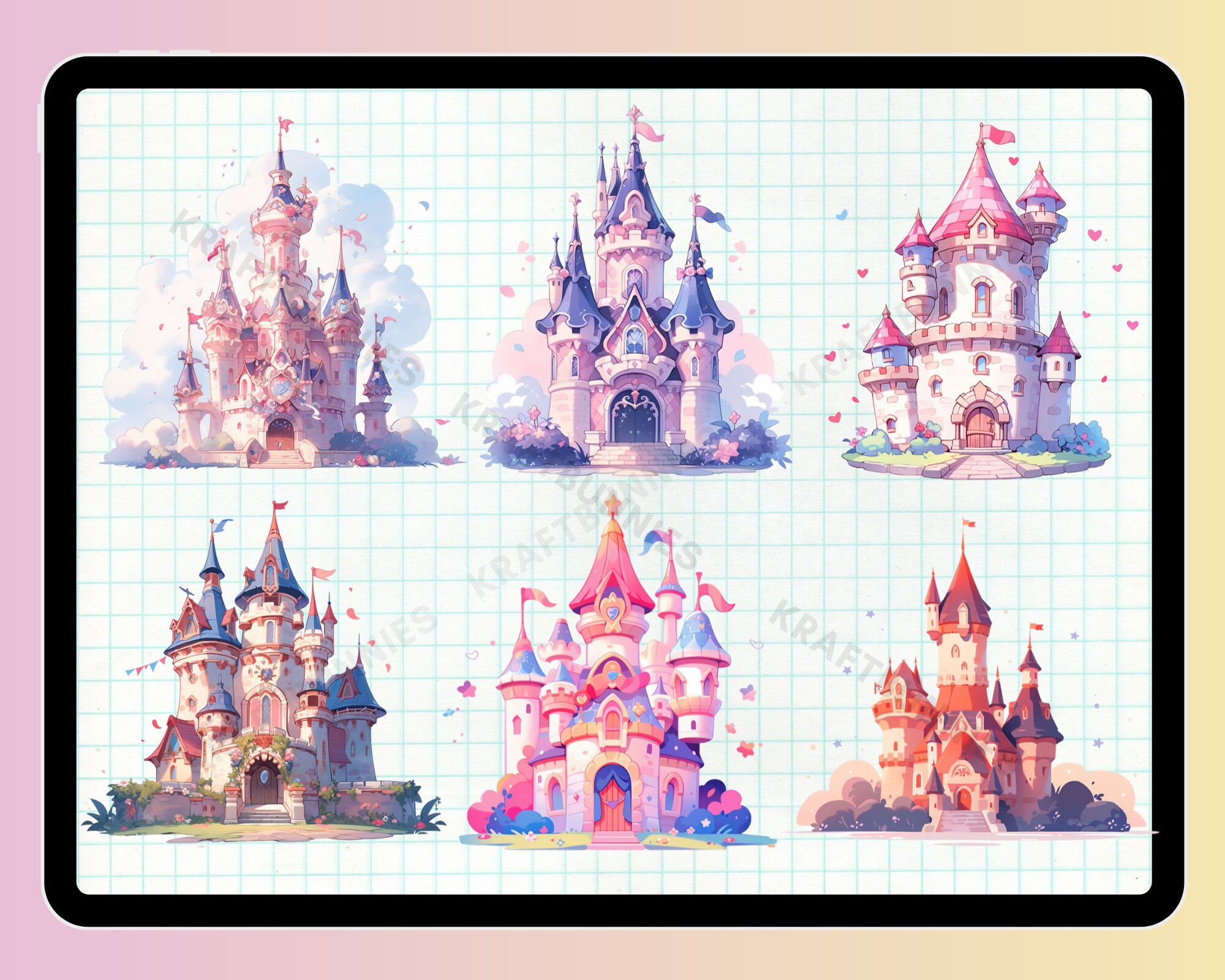 Enchanting Fairytale Castle Clipart - Princess Kingdom PNG for Birthday ...
