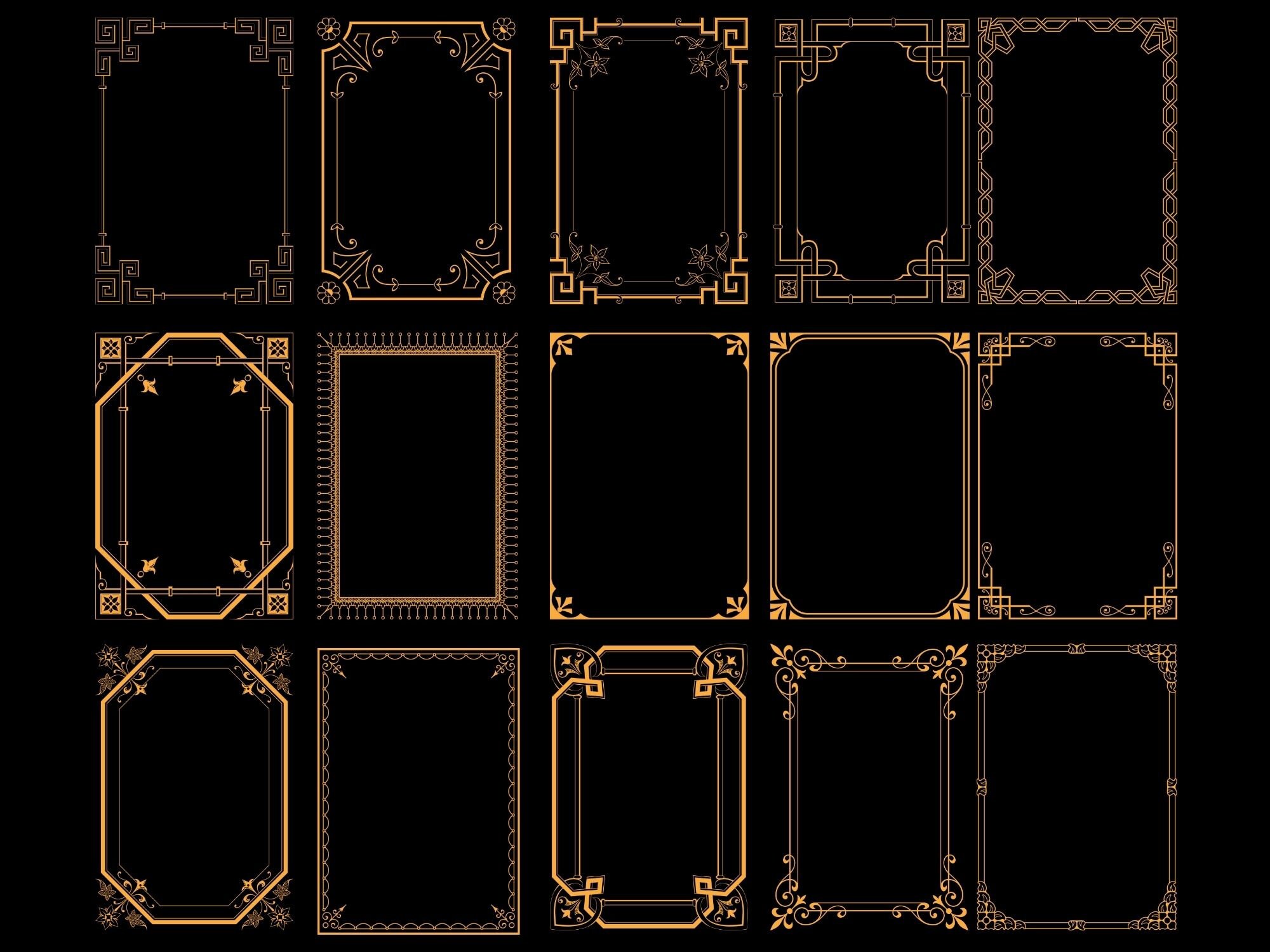 Procreate & Photoshop PNG Border Photo Frame Stamp Bundle Pack Brushes ...