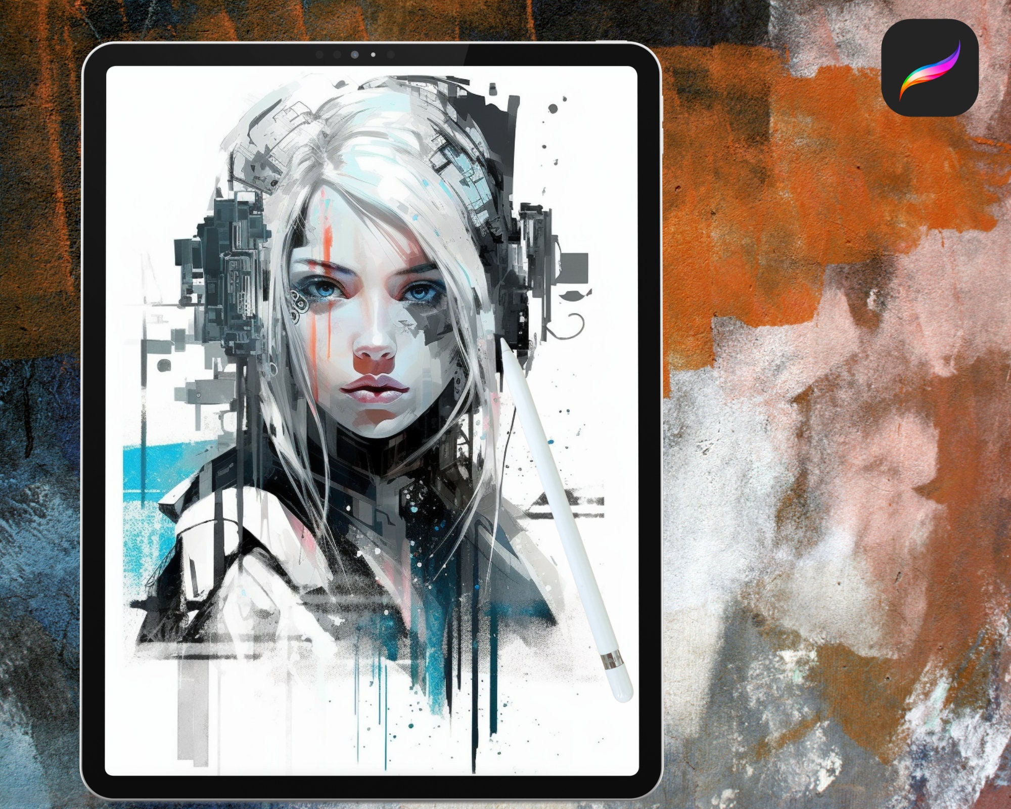 Procreate Textured Grunge Grain Liner Pen Drawing Brush Set Preset for ...