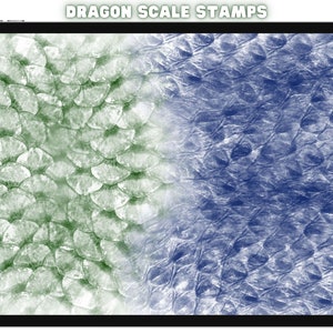 Procreate Photoshop Dragon Scale Brush Stamp Bundle Pack Fantasy Stamps ,lizard Mermaid Scales ...