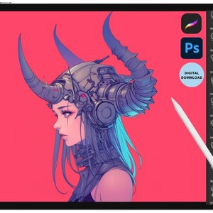 Lot de pinceaux Photoshop Procreate pour couvre-chefs en corne pour des ...