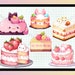 Pixel Art Cute Kawaii Cakes Dessert Pastry Clipart Pastel Watercolor ...