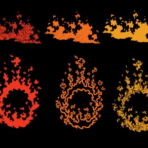 Procreate Photoshop Manga Anime Fire Stamp Brush Set Preset for ...