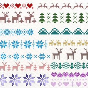 Procreate Photoshop Xmas Christmas Knit Pattern Brush Bundle Knitted ...