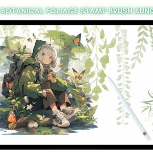 Procreate Photoshop Botanical , Foliage & Landscape Stamp Drawing Brush ...