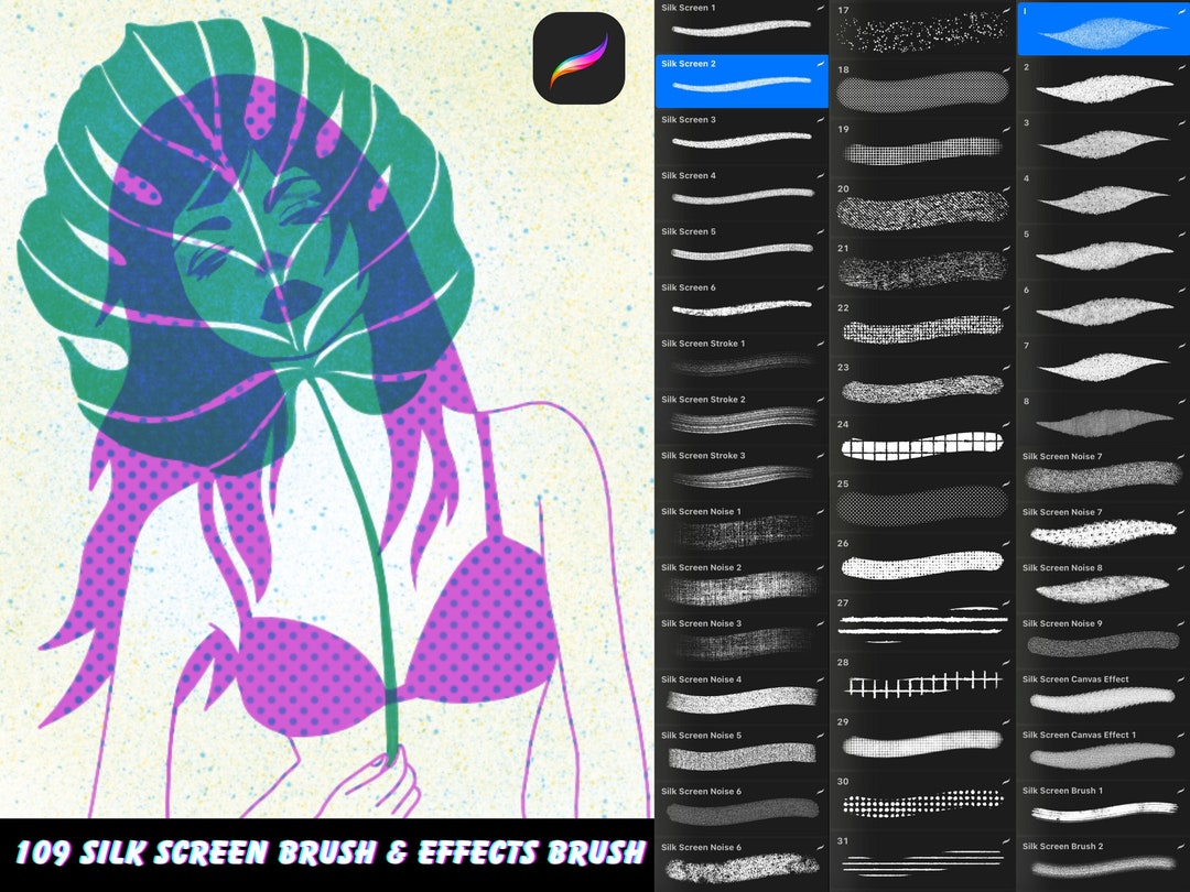 Procreate Silk Screen Printing Drawing Brush Set , Stamps , Halftones & Effect Preset for ...