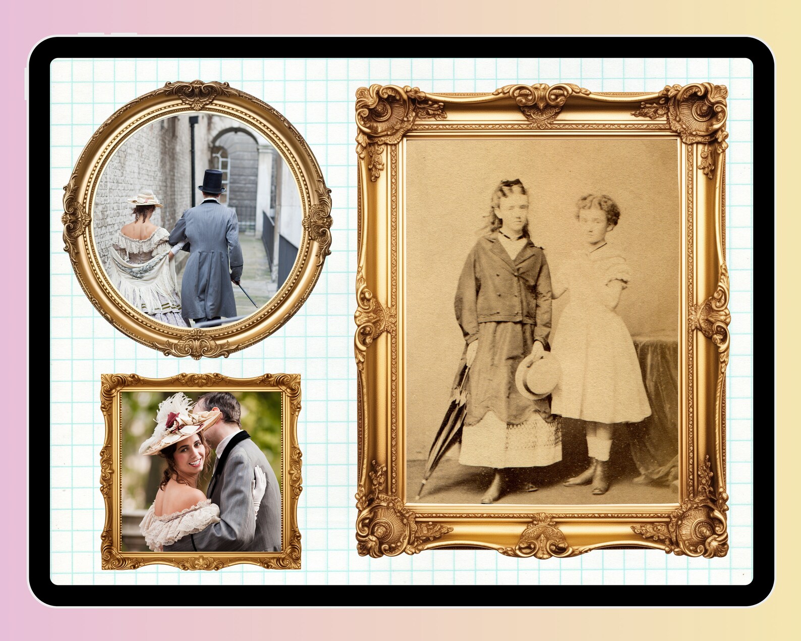 Antique Gold Victorian Gothic Vintage Frame Transparent Background ...
