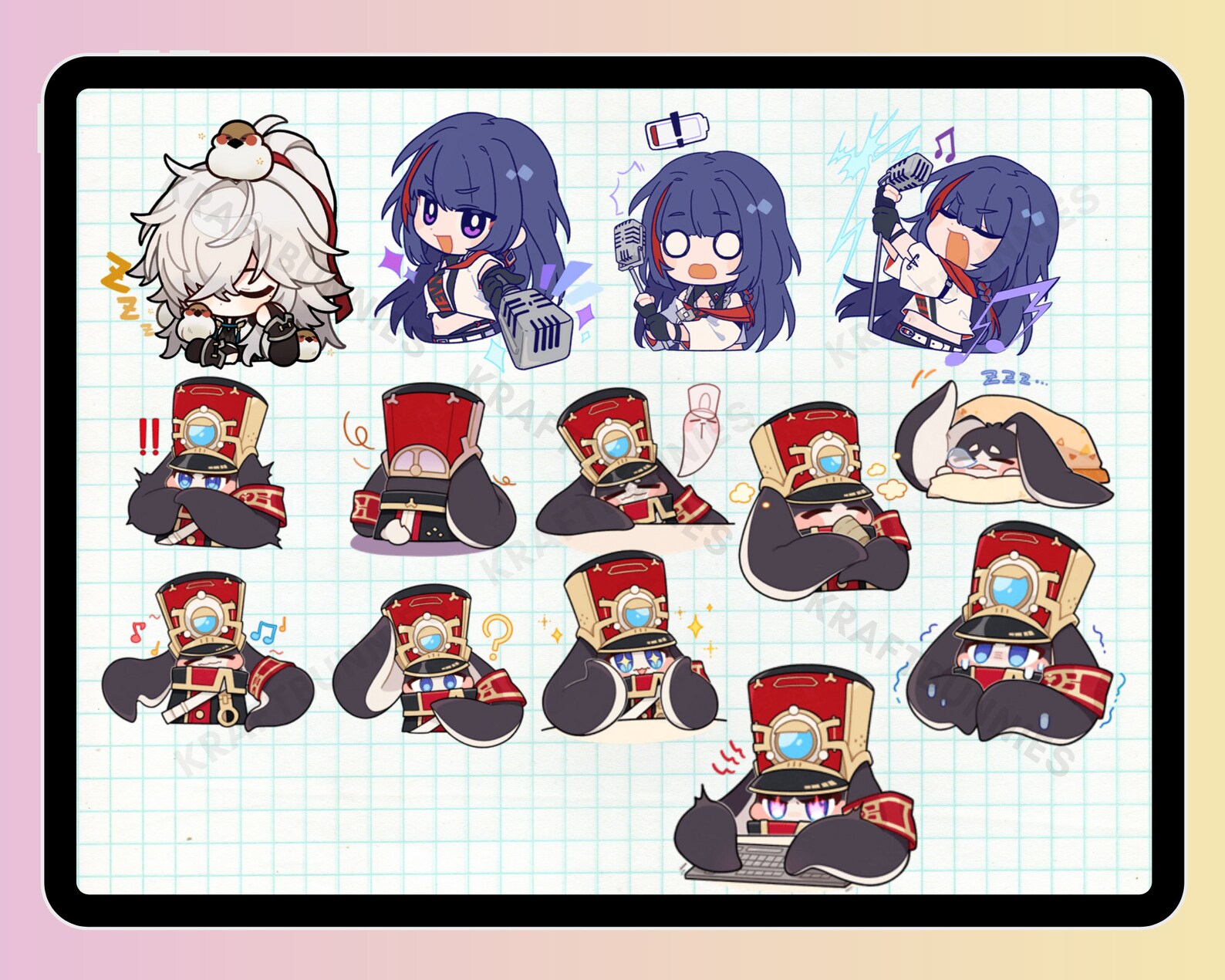 Chibi Honkai Star Rail Digital Clipart Planner Sticker Bundle - Etsy
