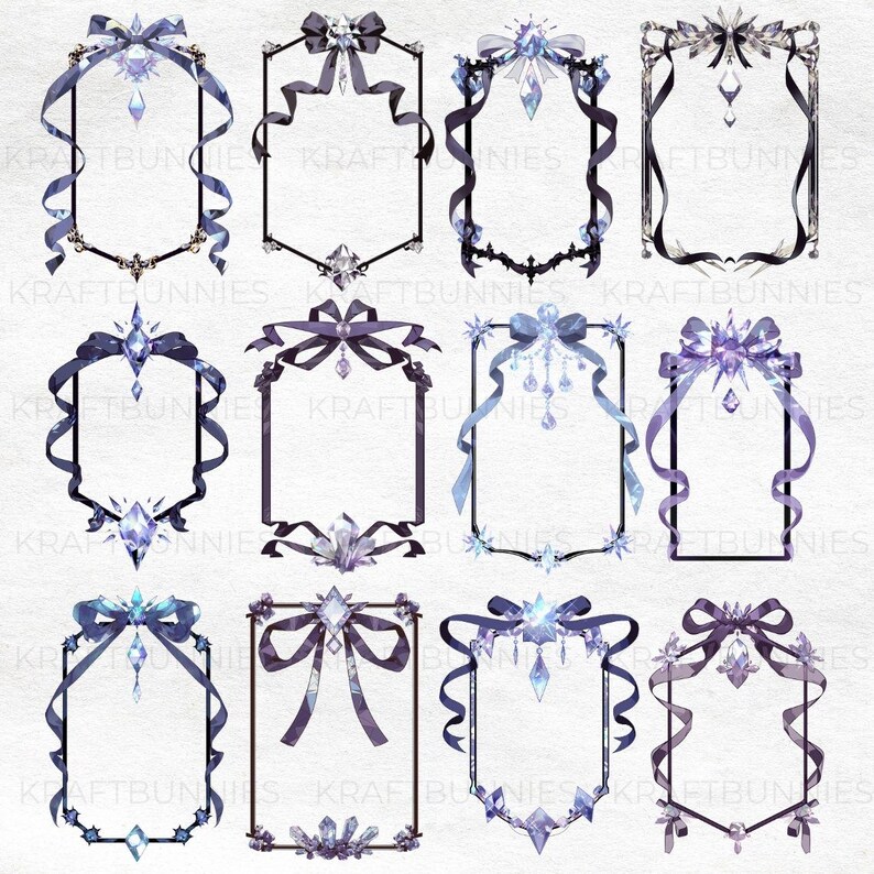 Laser Ribbon Frame Transparent Background ,gemstone Diamonds Digital ...
