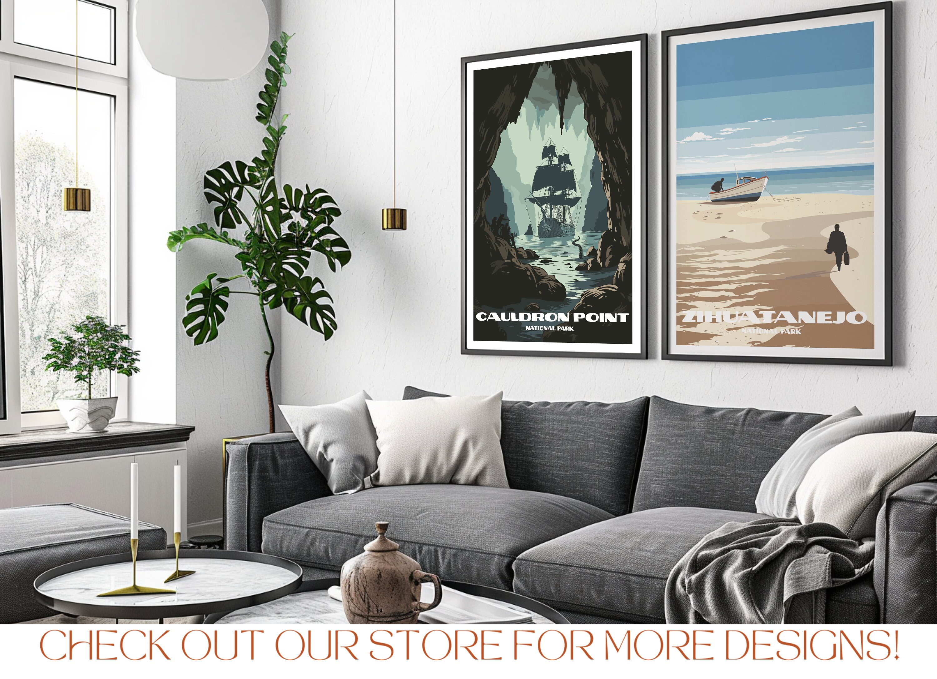 Cauldron Point Minimalist National Park Poster Digital Download Home ...