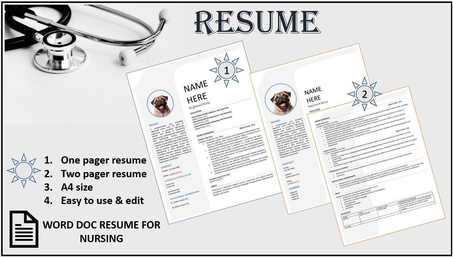 Nursing Resume and Cover Letter Template for New Graduate Practitioner ...