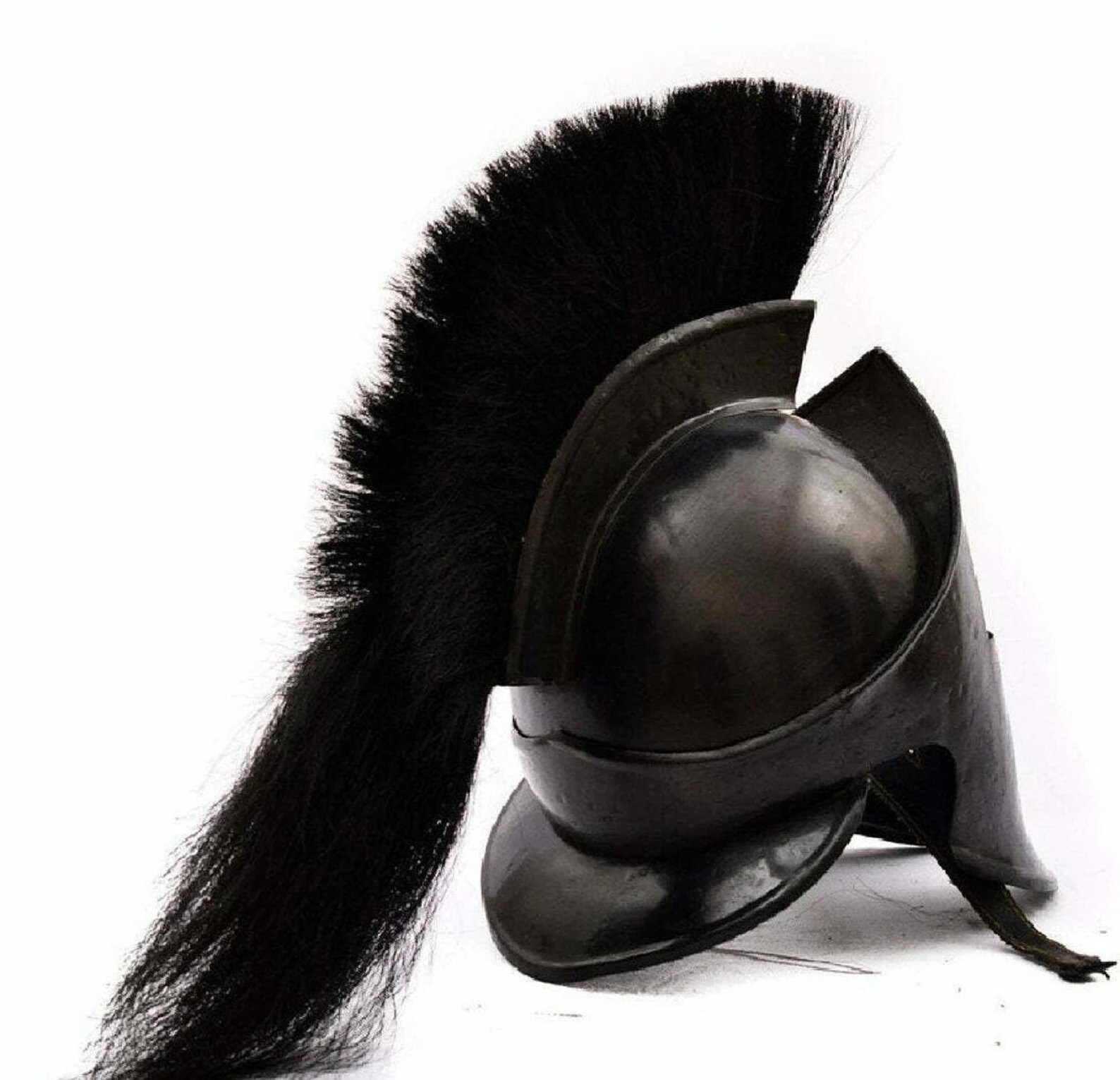 Black King Leonidas Spartan Helmet 300 Movie Fully Functional Medieval ...