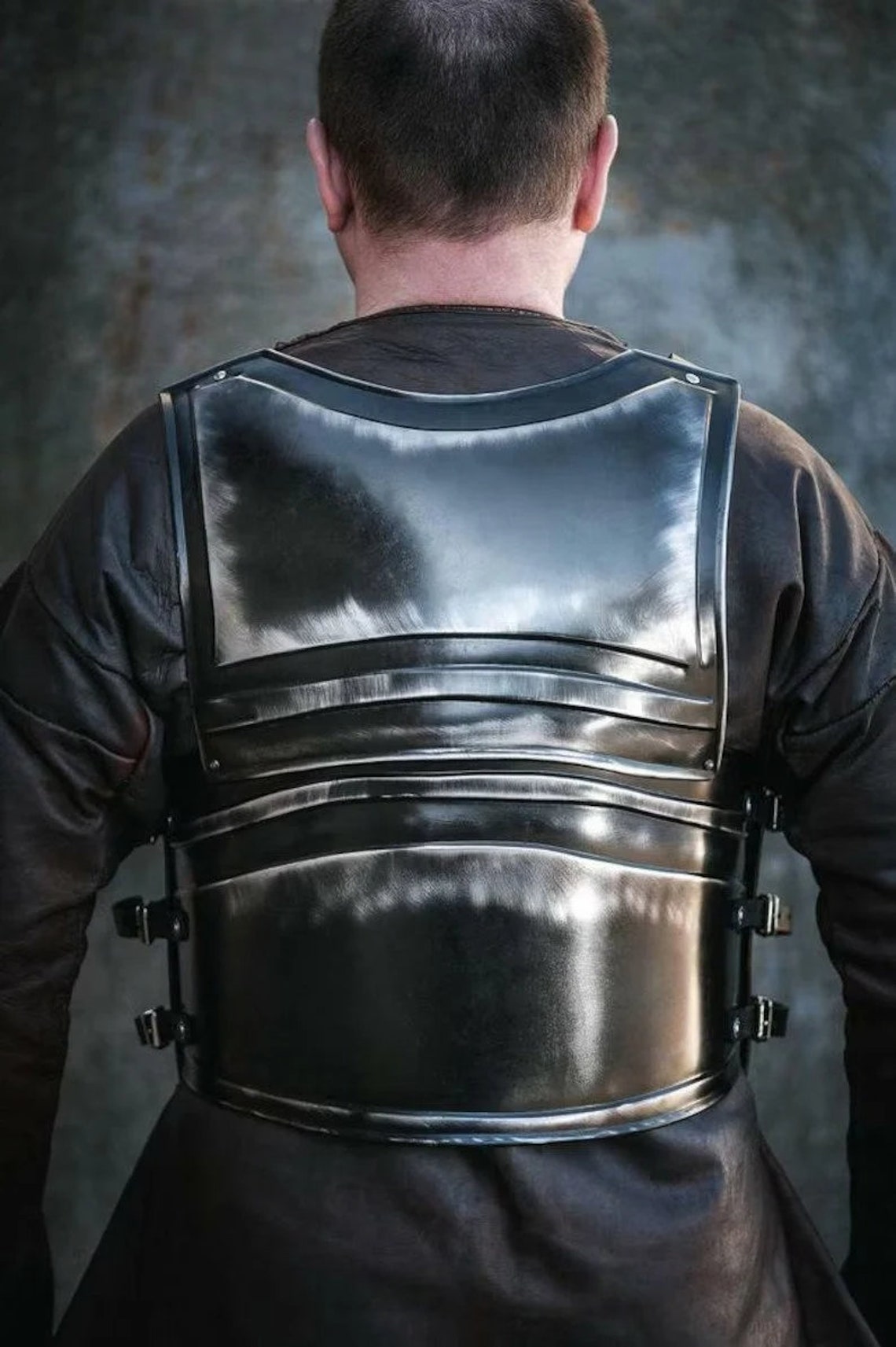 Medieval Blackened Steel Dwarven Full Set: Cuirass-chest-back, Pair of ...