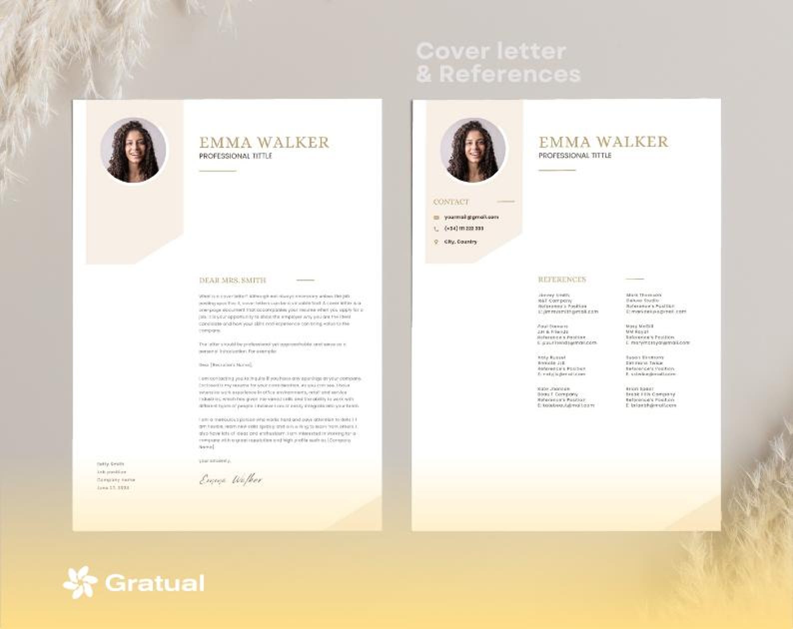 Professional Resume Template With Photo, CV Template, Canva CV, Modern ...