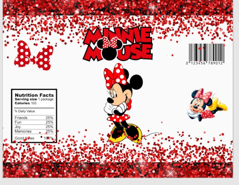 Minnie Mouse Chip Bag Template - Etsy