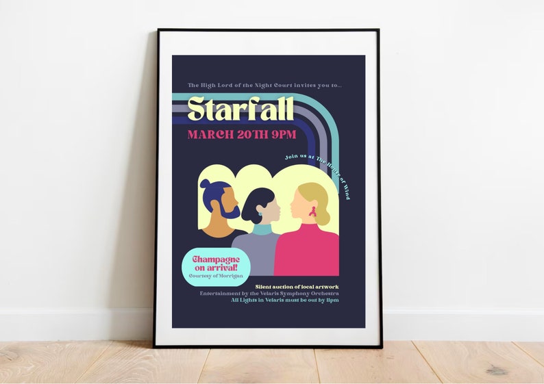 ACOTAR Starfall Event Poster Fan Art Instant Download Wall Printdecor Inspired by A Court of ...