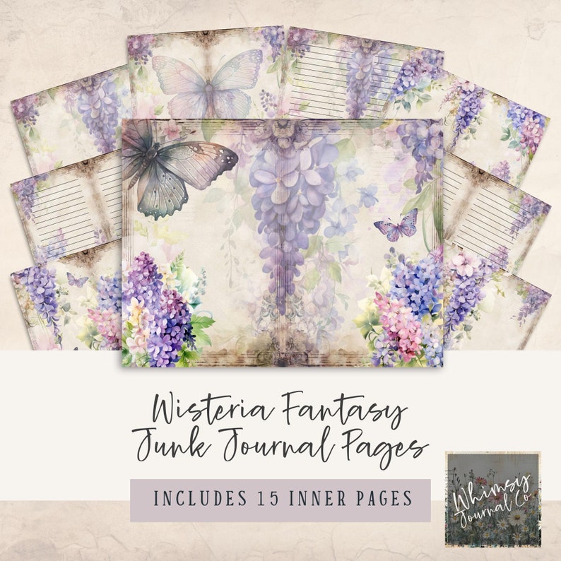 Wisteria Fantasy Junk Journal Pages - Wisteria Junk Journal Pages ...