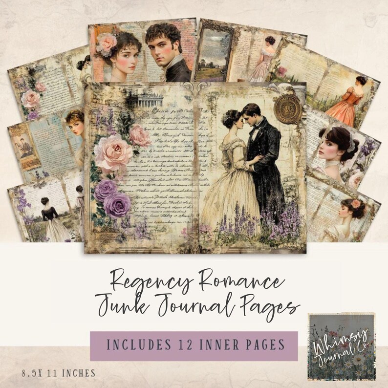 Regency Romance Printable Junk Journal Pages - Victorian Junk Journal ...
