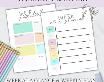 Week at A Glance Digital Planner - Etsy