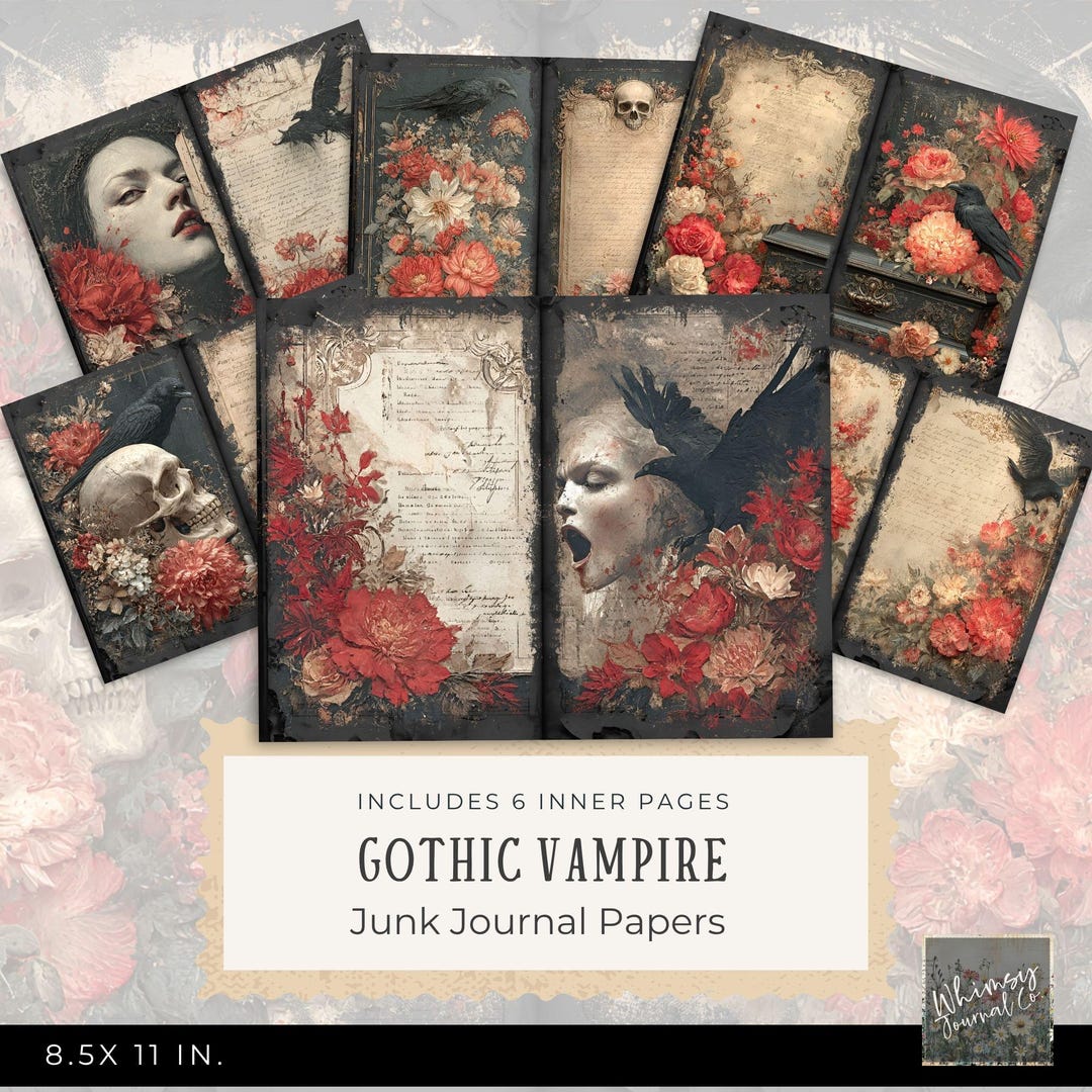 Gothic Vampire Journal Pages Junk Journal - Junk Journal Digitals ...