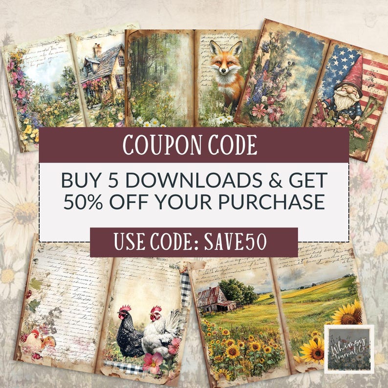 Junk Journal Page Fillers - Vintage Neutral - Printable Pages for ...
