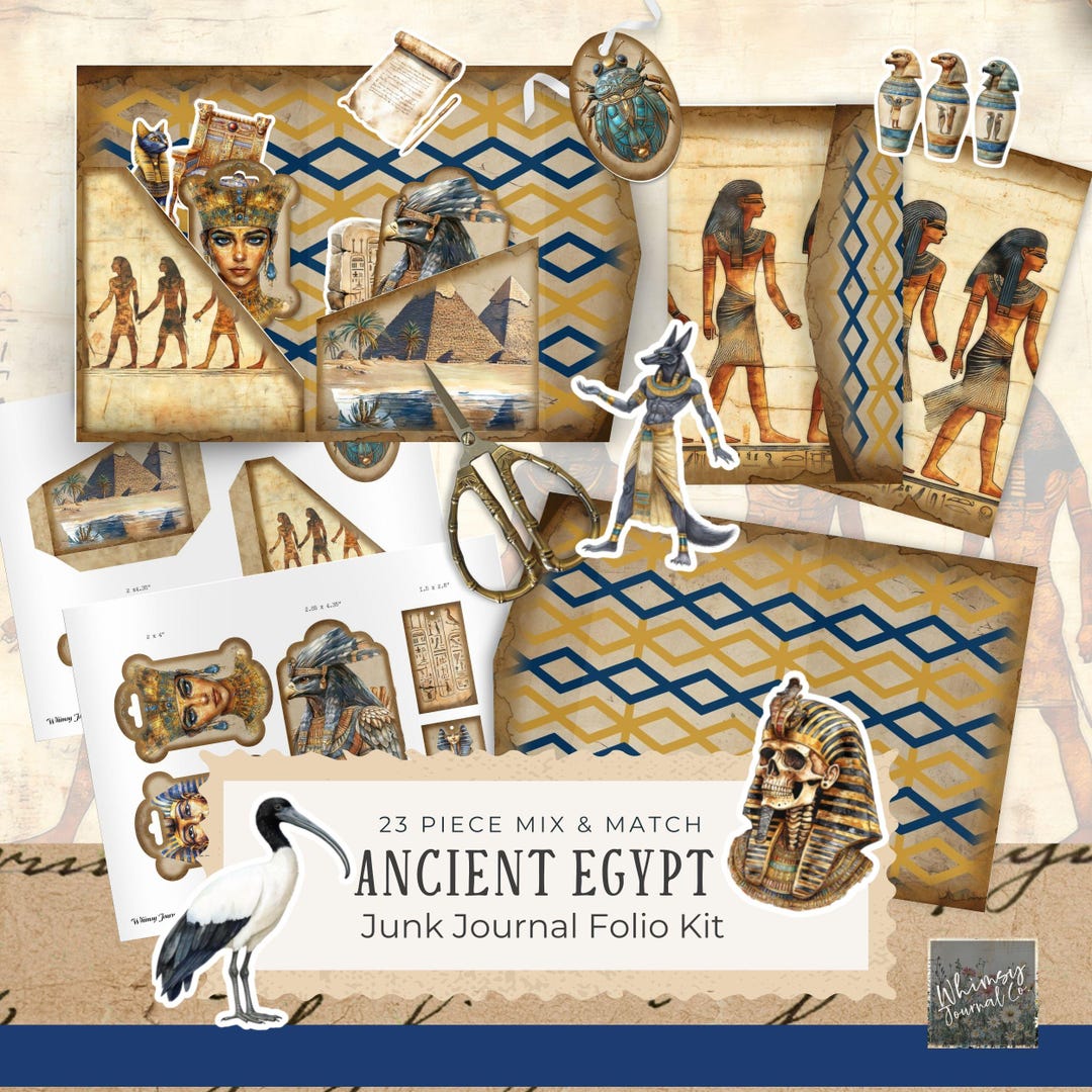 Ancient Egypt Junk Journal Folio Kit | 23 Piece Mix & Match | Egyptian ...
