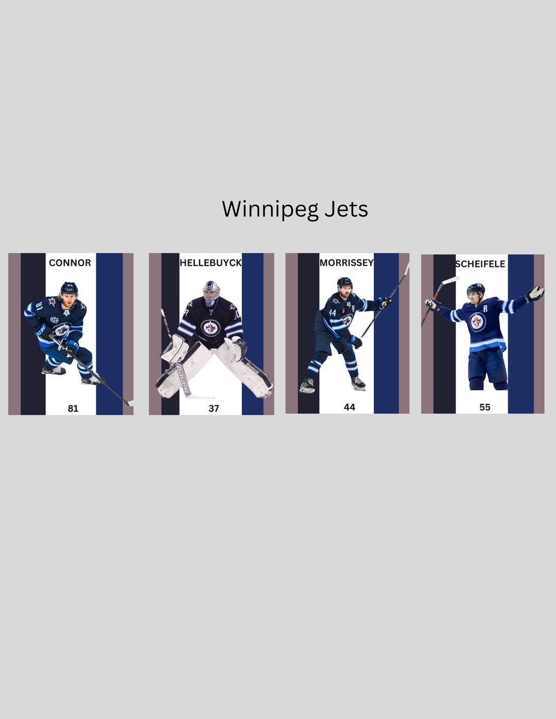 Mark Scheifele, Kyle Connor, Josh Morrissey, Connor Hellebuyck Winnipeg ...