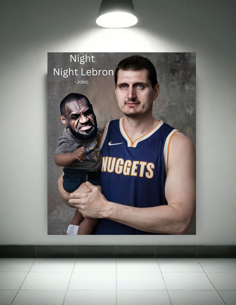 Nikola Jokic Denver Nuggets NBA Finals Basketball Funny Art Digital NBA ...
