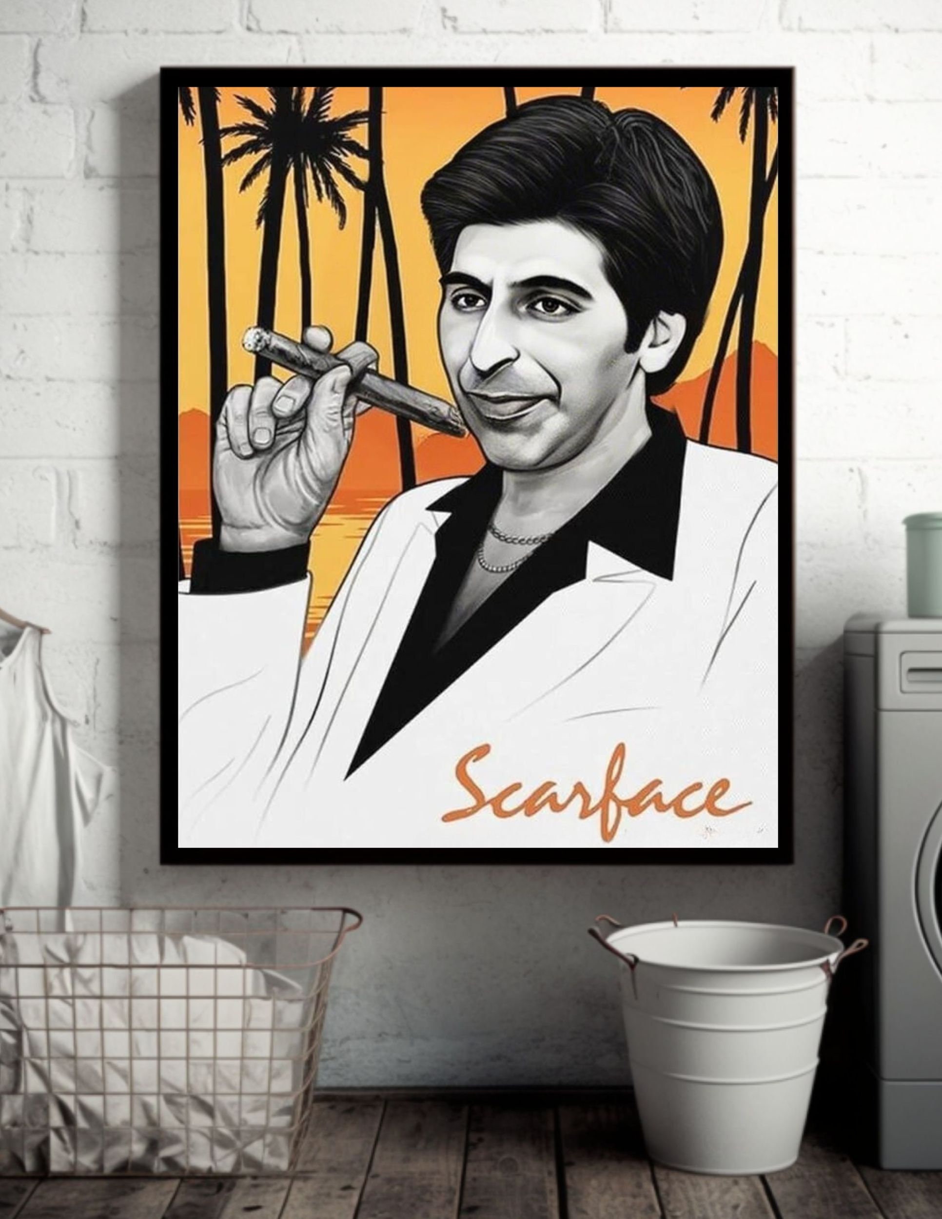Custom Scarface Digital Poster Al Pacino Portrait Personalized Movie ...