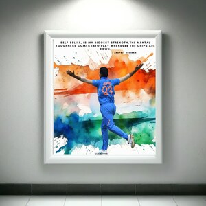 Jasprit Bumrah Cricket Message Printable Poster Motivational Quote ...