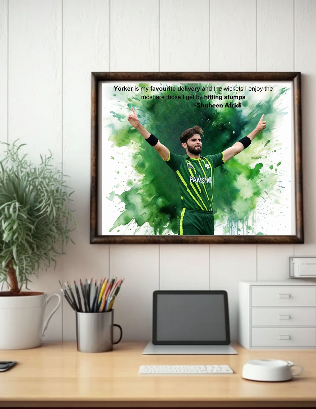 Shaheen Afridi Cricket Message Printable Poster Motivational Quote ...