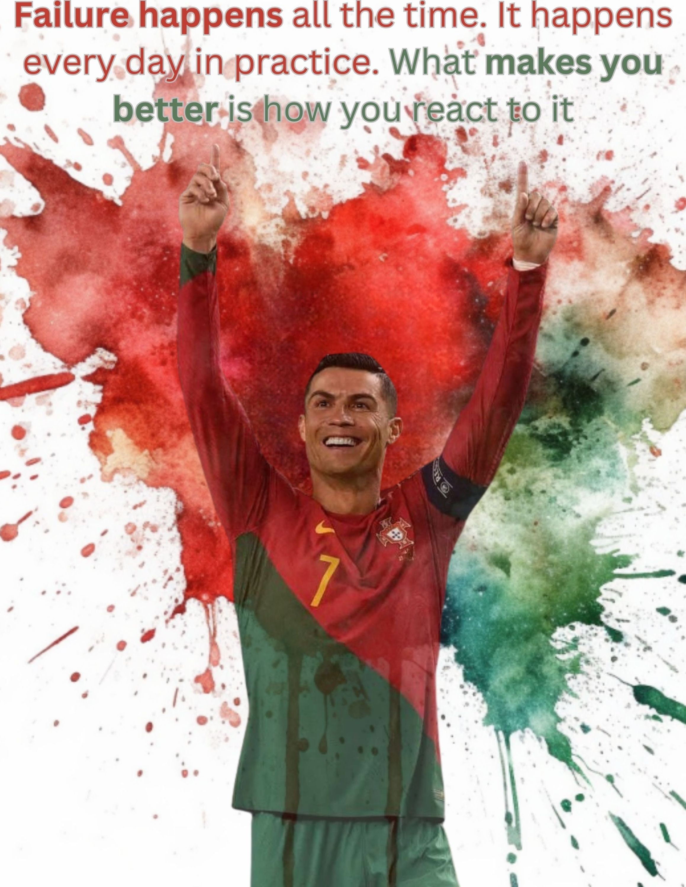Cristiano Ronaldo Soccer Message Printable Poster Motivational Quote ...