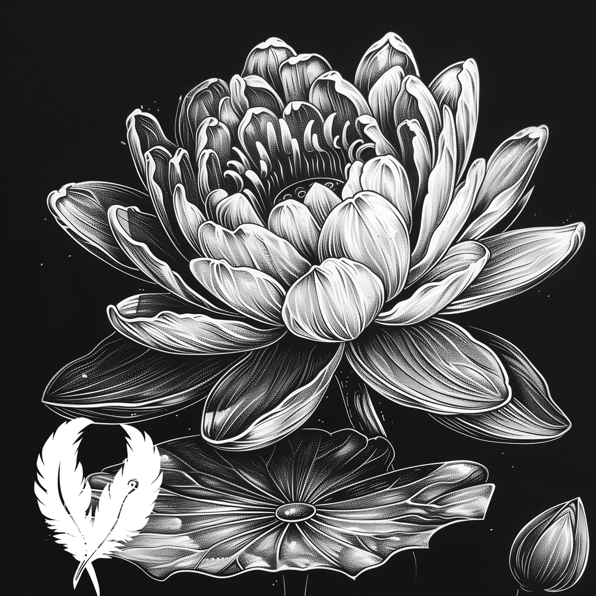 Lotus Flower Png File for Slate Laser Engraving, Glowforge File ...
