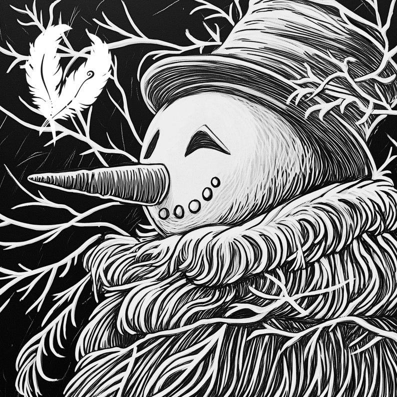 Snowman Png File for Slate Laser Engraving, Christmas Glowforge File ...