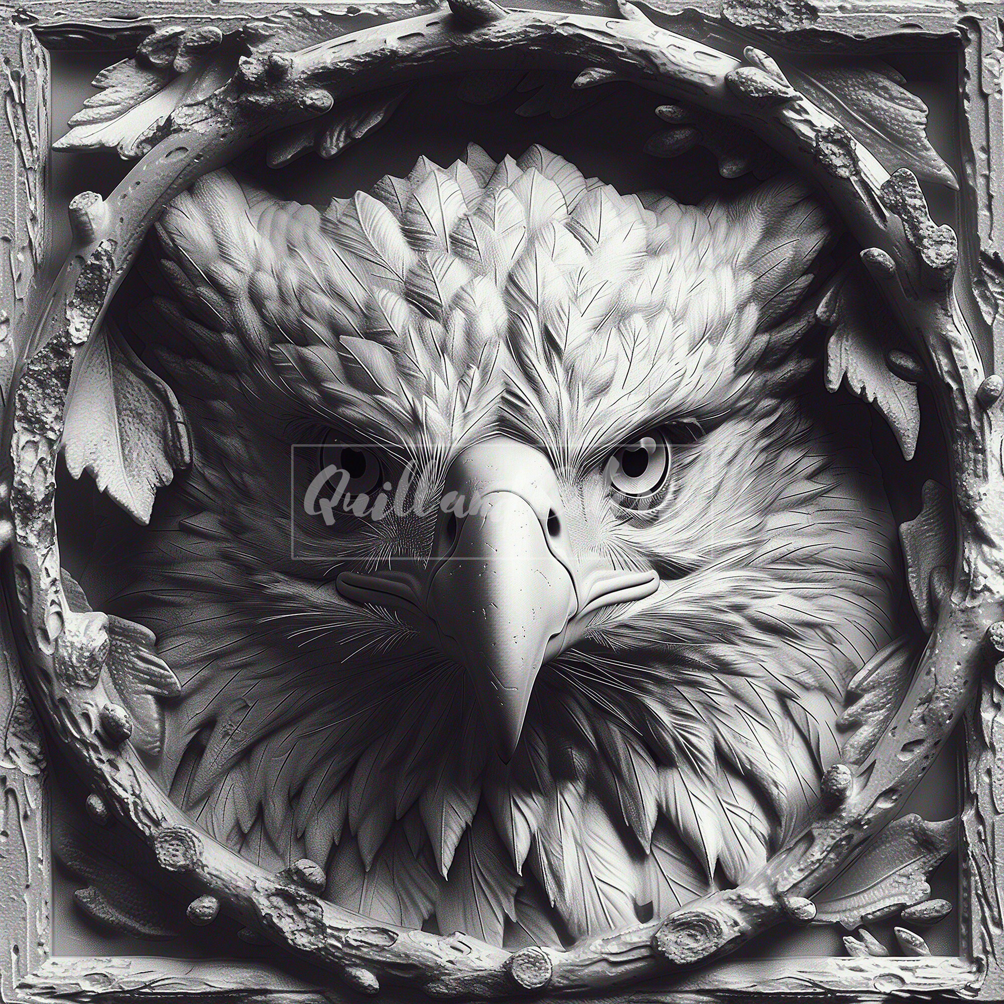 Eagle Png File for Laser Engraving, Glowforge File, Lightburn Png, 3d ...